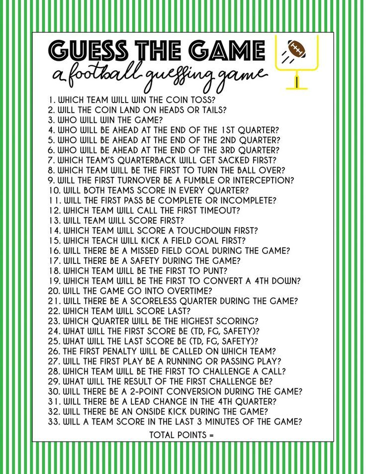 Printable Guessing Games For Adults